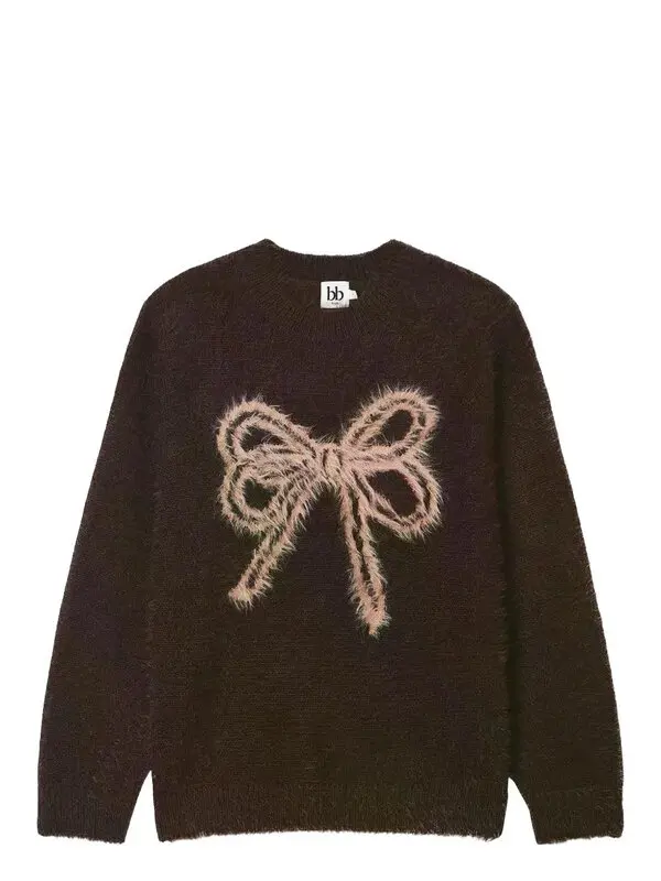 B+AB Bow Crew-neck Sweater - Brown
