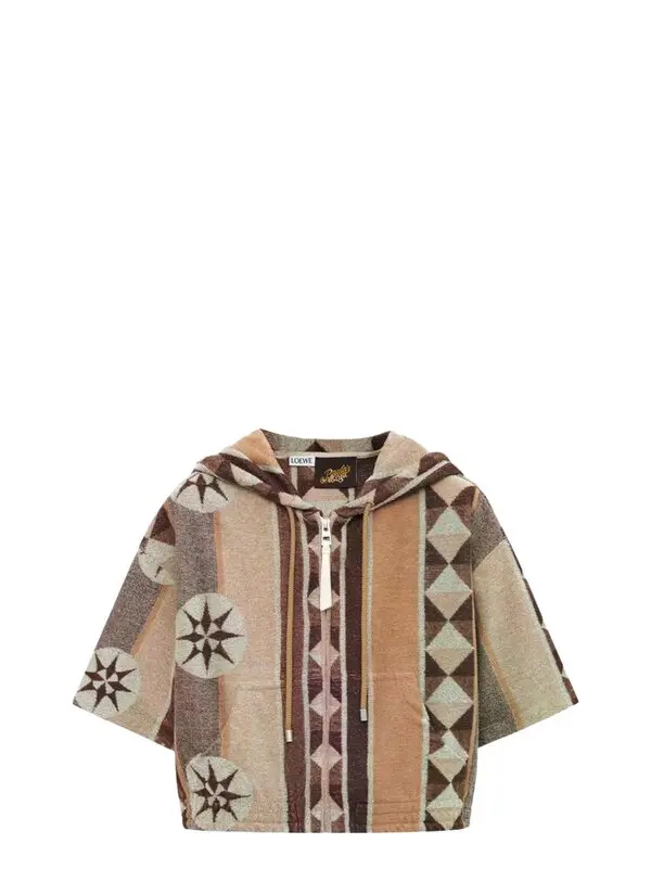 Loewe Geometric-pattern Hoodie - Neutrals