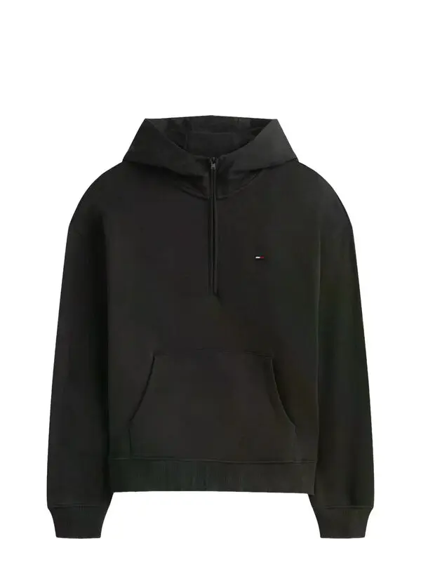 Tommy Hilfiger Hooded Half-zip Top - Black