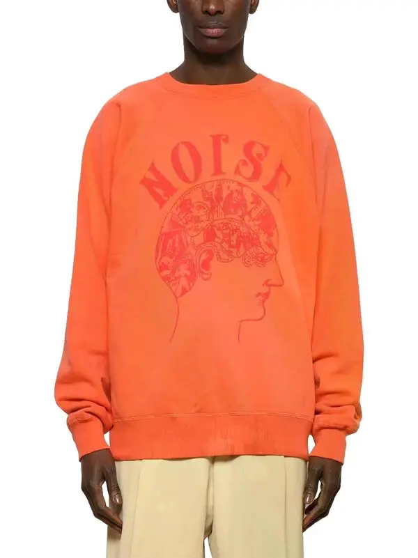 SAINT MXXXXXX Graphic Print Crew-neck Sweatshirt - Orange