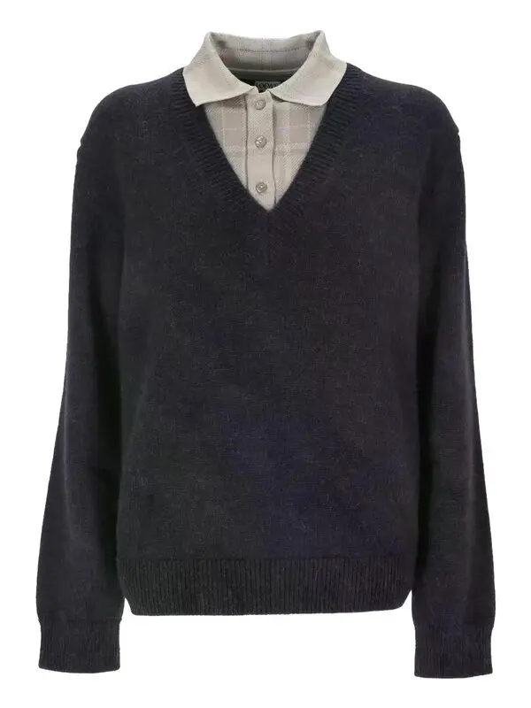 Loewe V-neck Long-sleeve Sweater - Blue