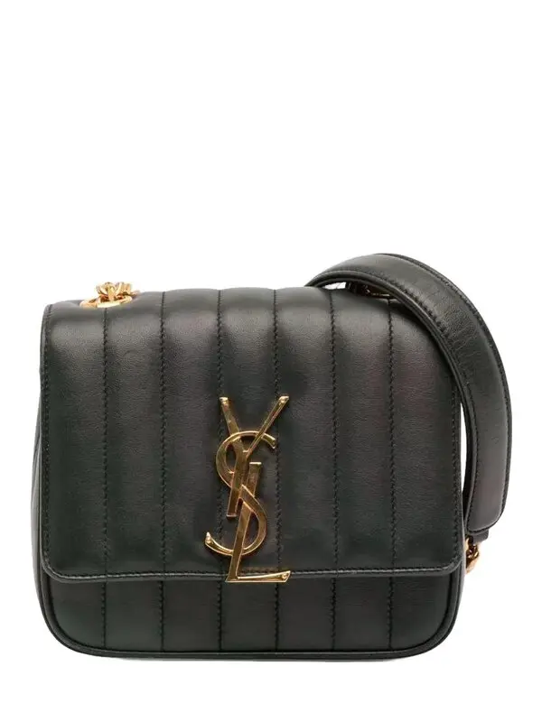 Saint Laurent Small Monogram Vicky Chain Bag - Black