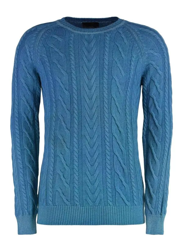 MOORER Cable-knit Sweater - Blue