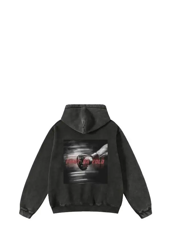 BLVCK X Ufc Acid Wash Hoodie - Gray