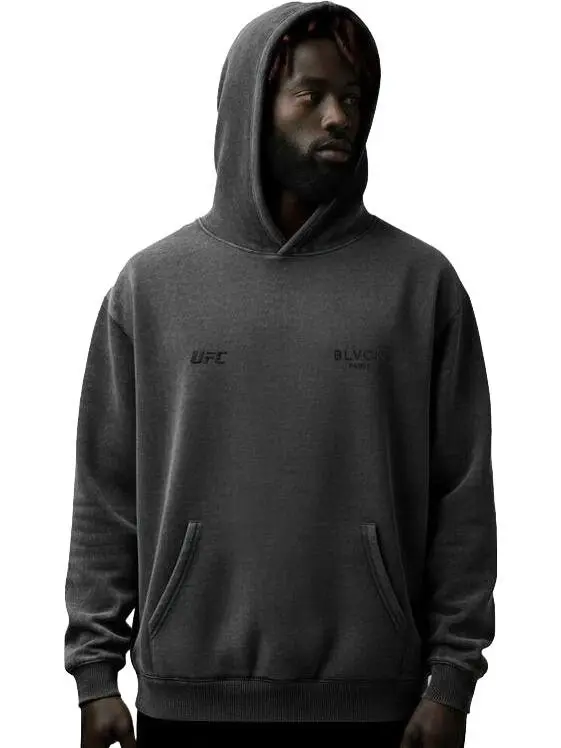 BLVCK X Ufc Acid Wash Hoodie - Gray