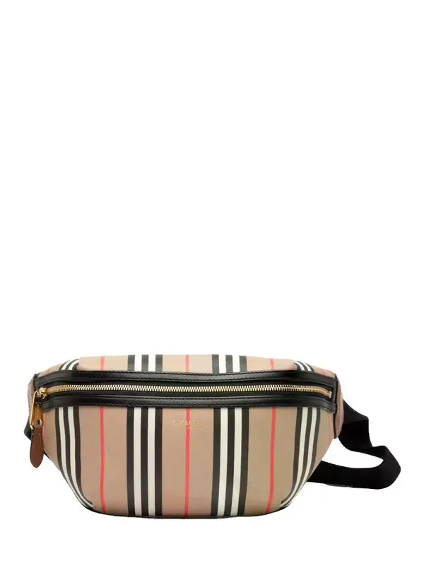 Burberry Icon Stripe Coated Canvas Sonny Belt Bag - Brown