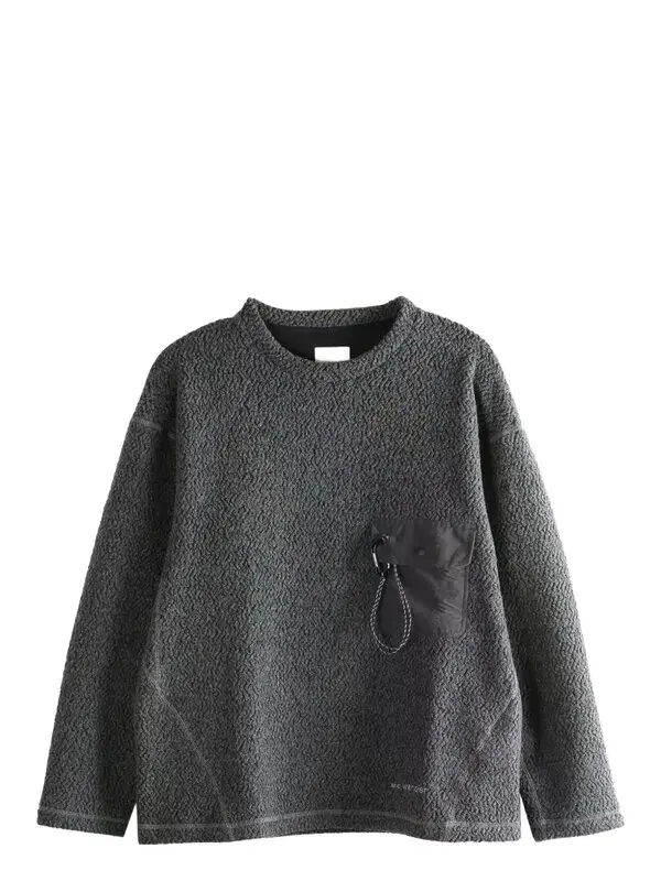AND WANDER Chest-pocket Textured Sweater - Grey