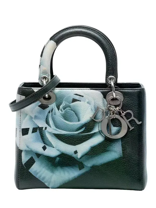 Dior 2014 Medium Floral Print Lady Satchel - Green