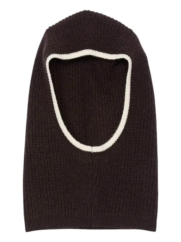 Sandro Ribbed Wool Balaclava - Brown