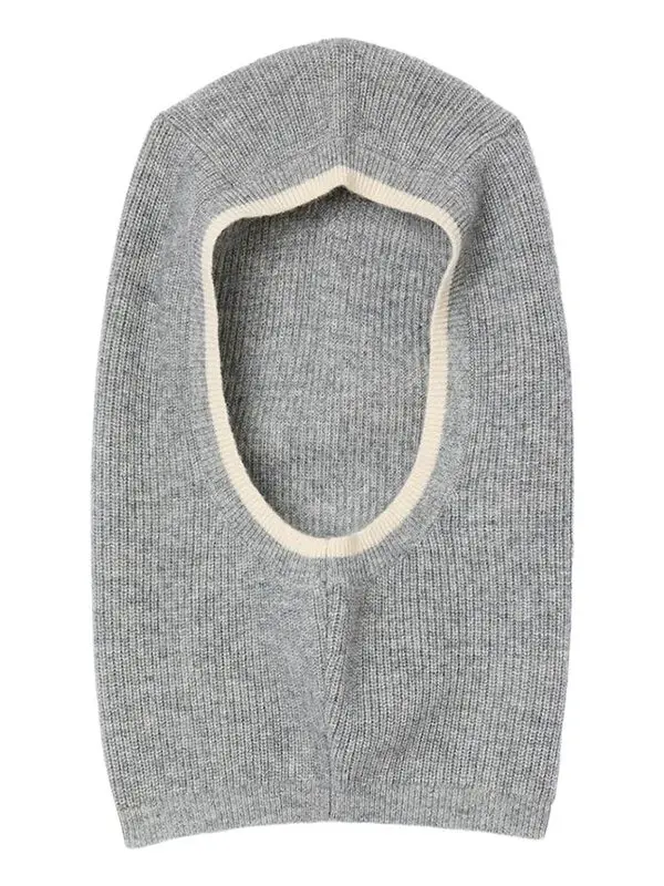 Sandro Ribbed Wool Balaclava - Grey