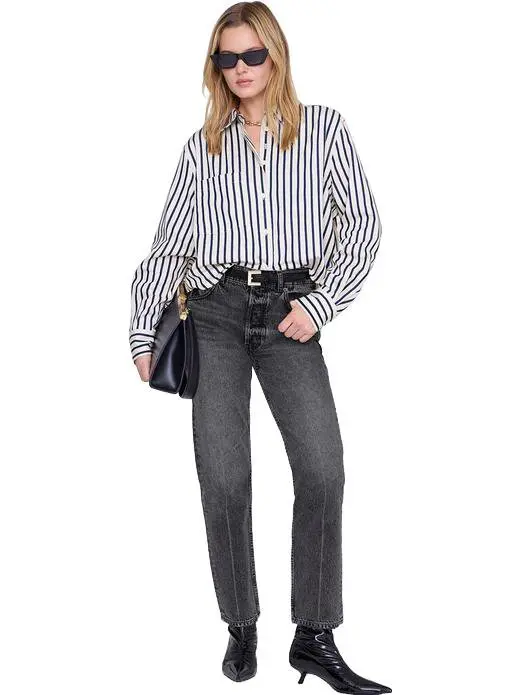 ANINE BING Essie Cropped Shirt - Maritime Stripe