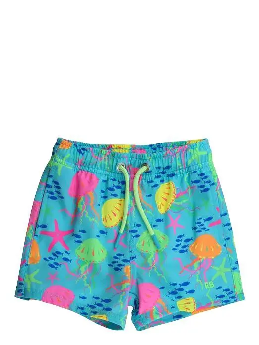 RUGGEDBUTTS Stretch Swim Trunks With Upf 50+ Sun Protection - Neon Jelly Time