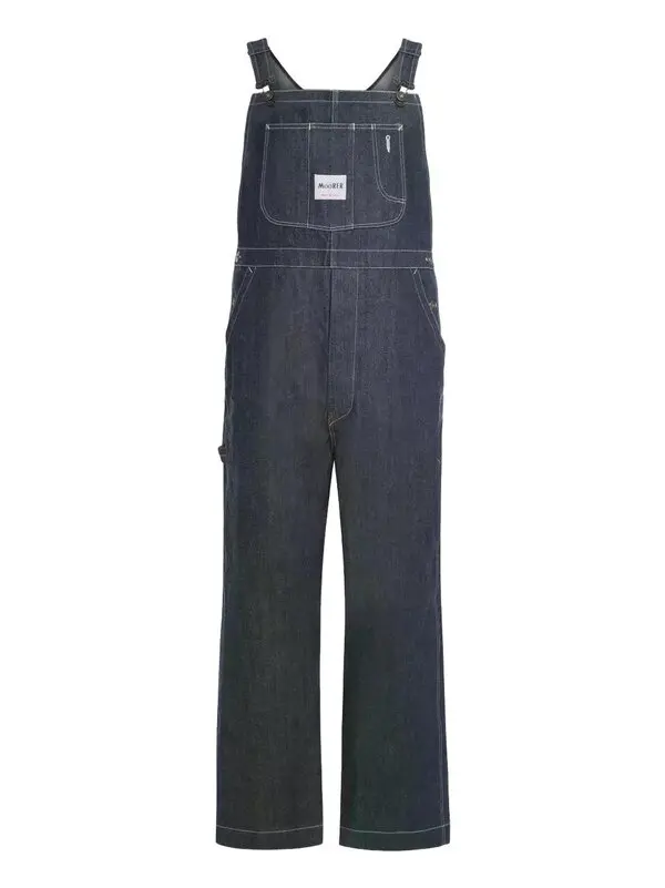MOORER Jamine Denim Dungarees - Blue