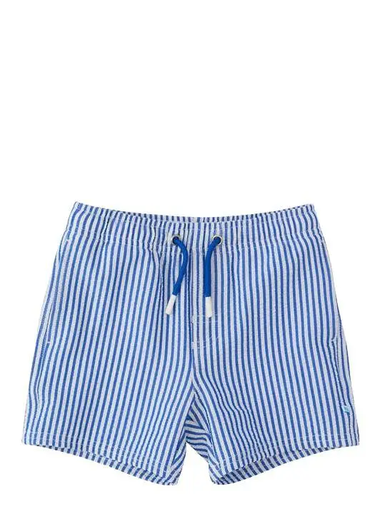 RUGGEDBUTTS Stretch Swim Trunks - Blue Seersucker