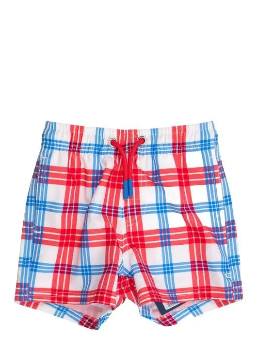 RUGGEDBUTTS Stretch Swim Trunks - Lincoln Plaid