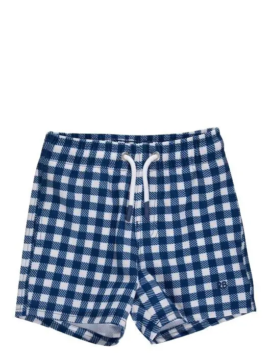 RUGGEDBUTTS Stretch Swim Trunks - Navy & White Gingham