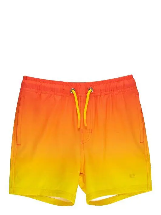 RUGGEDBUTTS Stretch Swim Trunks - Neon Citrus Sunrise