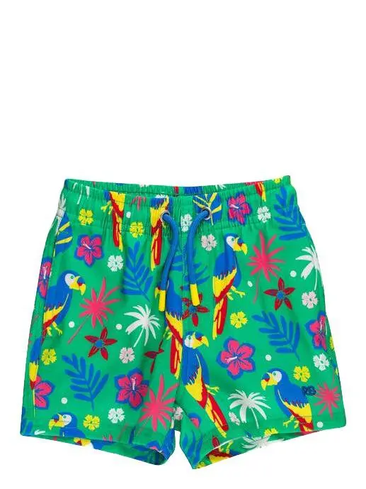 RUGGEDBUTTS Stretch Swim Trunks - Parrot Palms