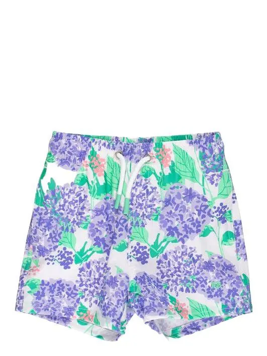 RUGGEDBUTTS Stretch Swim Trunks - Purple Hydrangea Garden