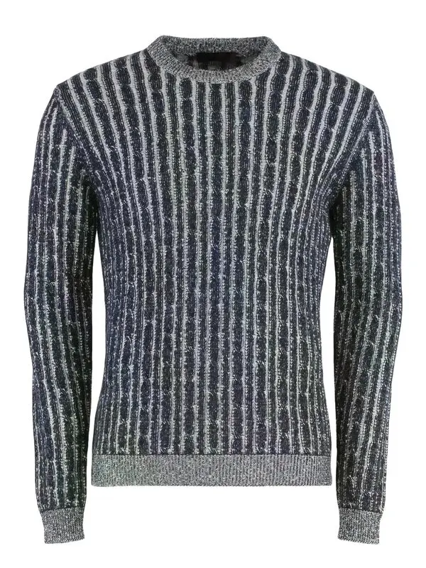 MOORER Textured Sweater - Blue