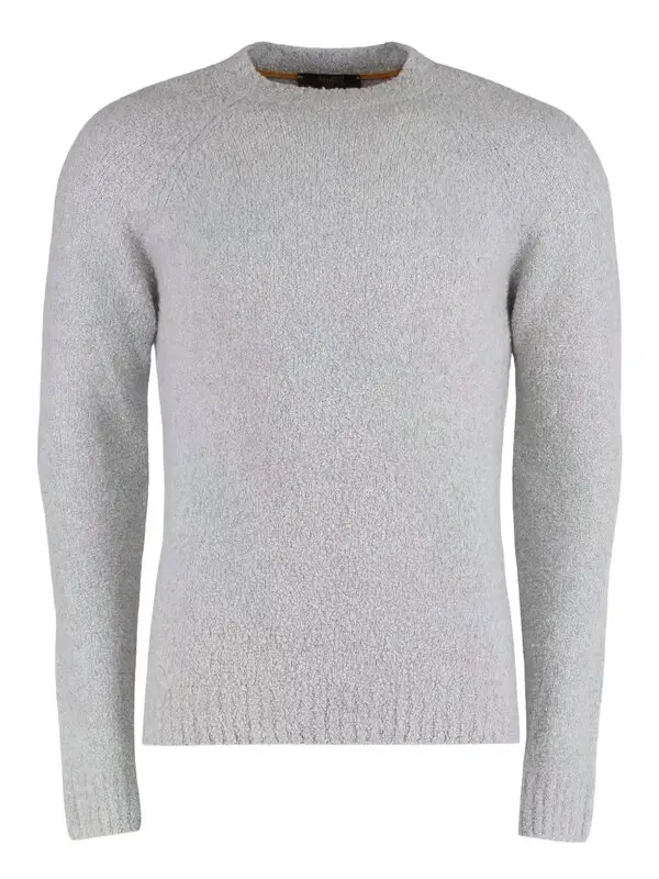 MOORER Textured Crew-neck Sweater - Grey