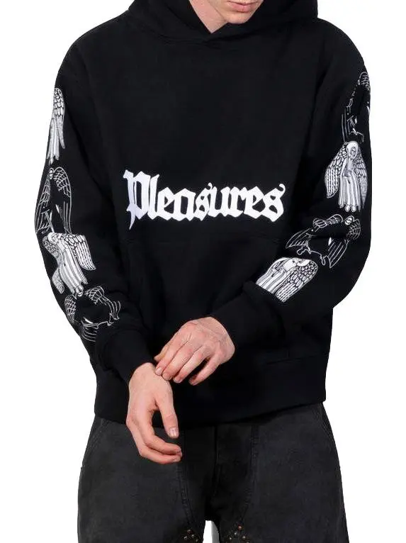 PLEASURES Angel & Demon Graphic Hoodie - Black