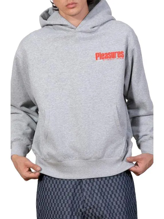 PLEASURES Piano Bar Pullover Hoodie - Heather Grey