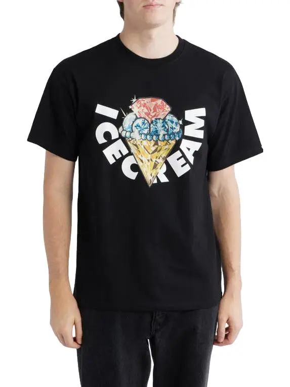 ICECREAM Bouquet Cotton T-shirt - Black
