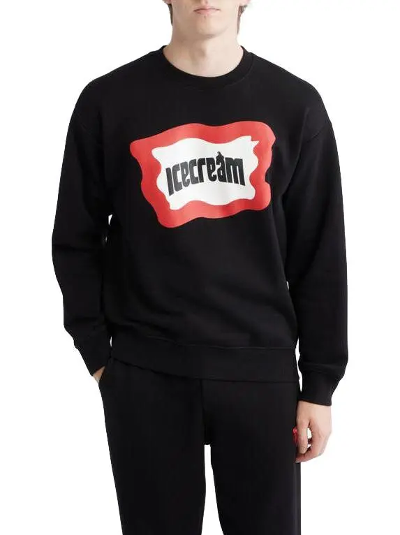 ICECREAM Cotton Graphic Sweatshirt - Black