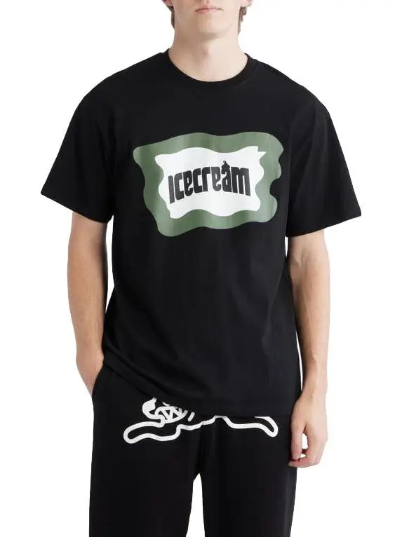 ICECREAM Flag Graphic T-shirt - Black