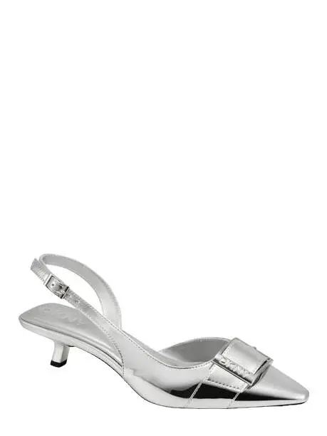 Dkny Naylor Pointed Toe Slingback Pumps - Silver