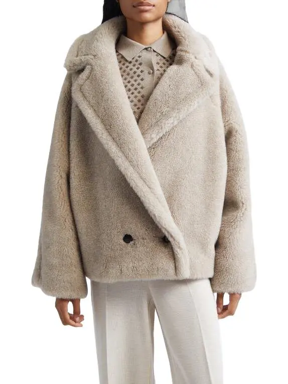 Max Mara Cambusa Alpaca-blend Teddy Jacket - Sand