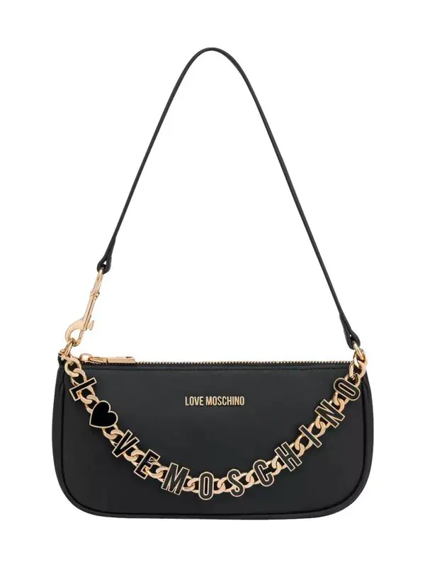 Moschino Logo-detail Shoulder Bag - Black