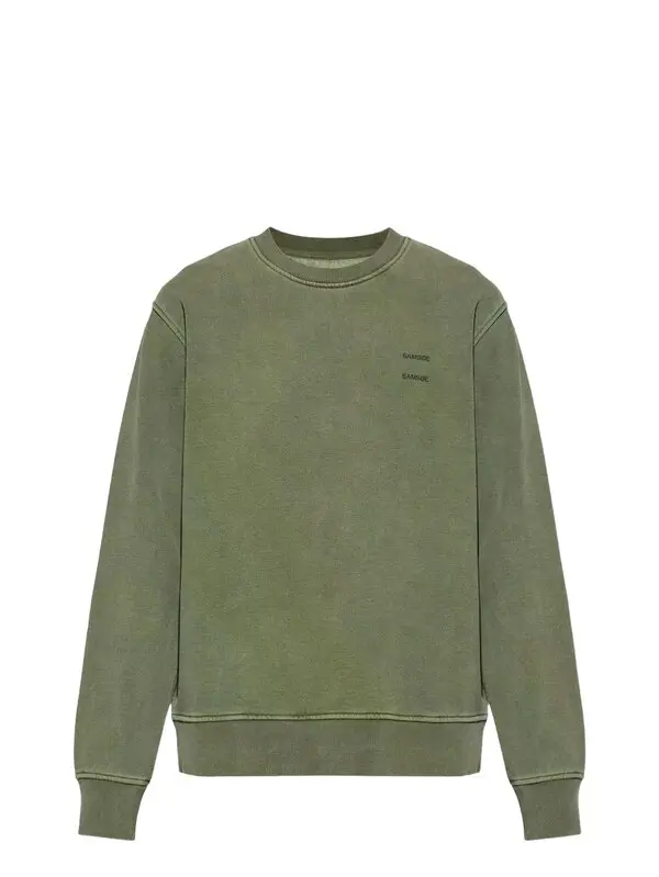 SAMSOE SAMSOE Logo-print Crew-neck Sweatshirt - Green