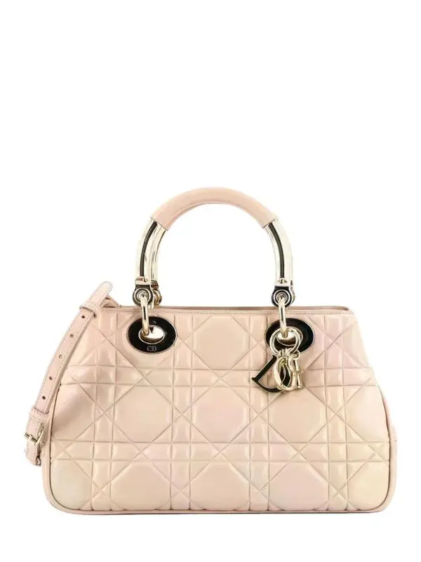 Dior Lady 95.22 Cannage Embossed Leather Medium Tote Bag - Neutrals