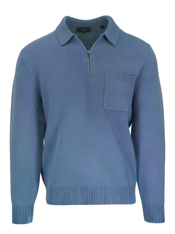 Vince Chest-pocket Half-zip Sweater - Blue