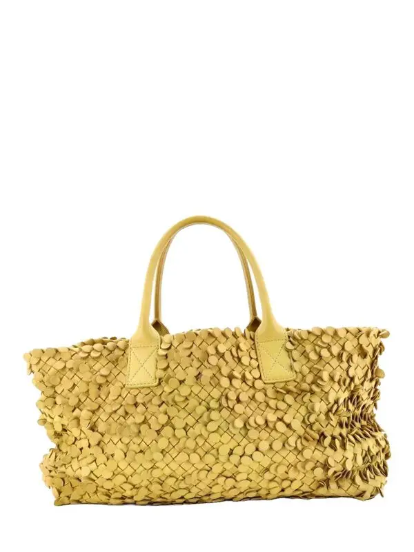 Bottega Veneta Poussin Paillettes Cabat Intrecciato Nappa Medium Shoulder Bag - Yellow