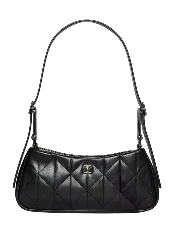 Calvin Klein Quilted Shoulder Bag With Logo Plaque - Black