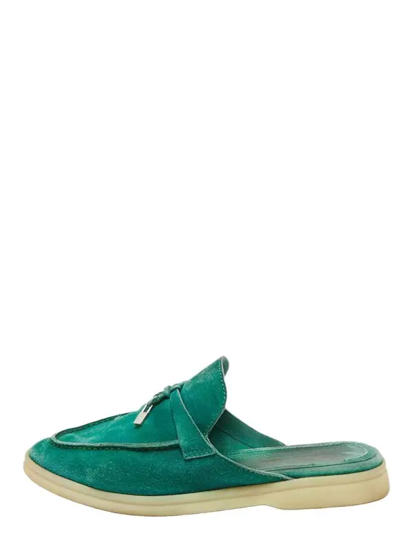 Loro Piana Suede Charms Mules - Green