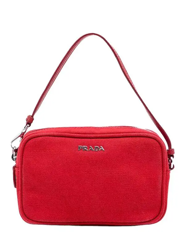 Prada Canvas Canapa Pouch - Red