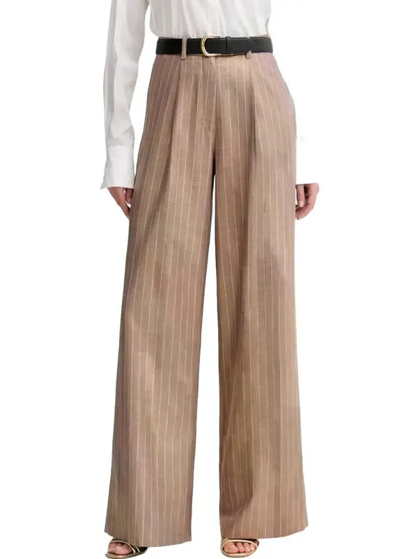 FRACOMINA Pinstripe Palazzo Trousers - Brown