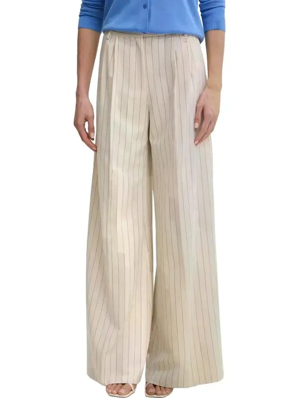 FRACOMINA Pinstriped Wide-leg Trousers - Neutrals