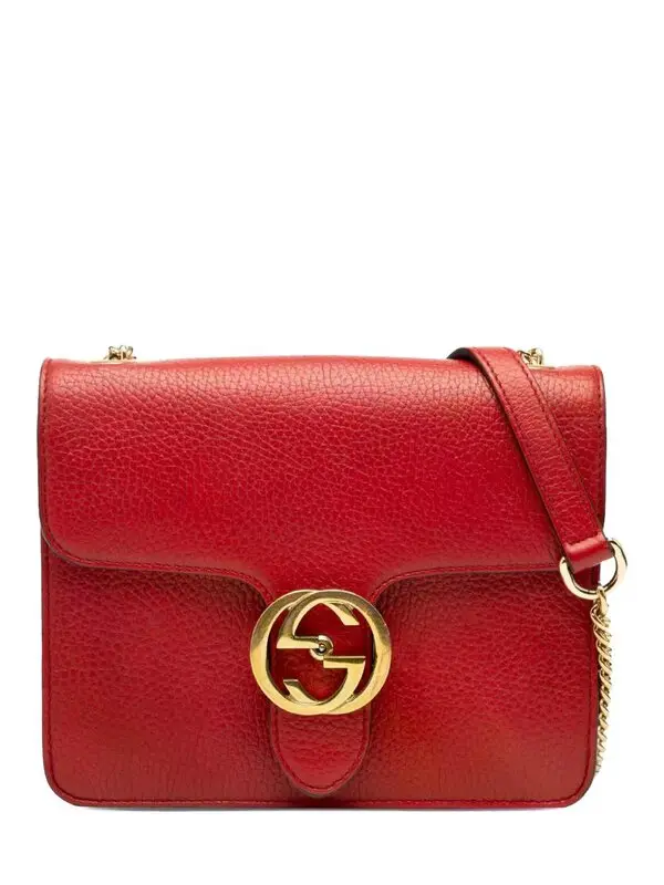 Gucci Calfskin Interlocking G Crossbody Bag - Red