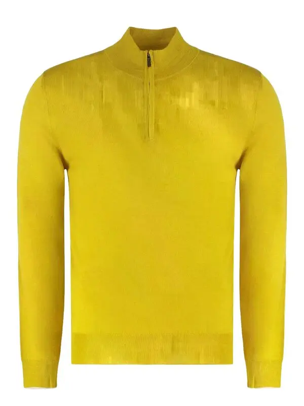 MOORER Half-zip Sweater - Yellow