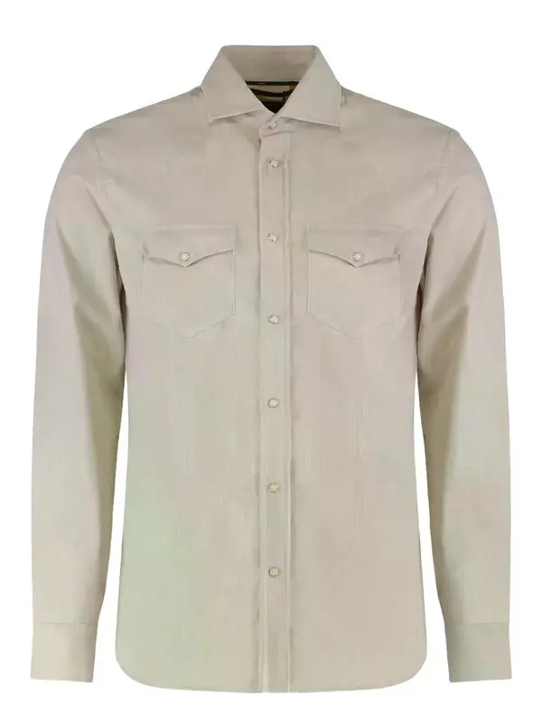 MOORER Garret-m3 Chest-pocket Button Shirt - Neutrals