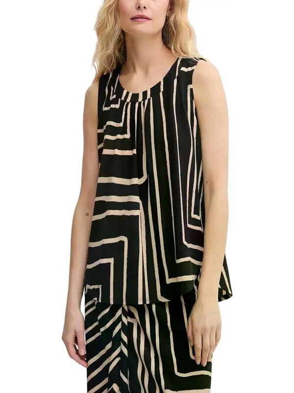 Joseph Ribkoff Geometric-pattern Sleeveless Top - Black