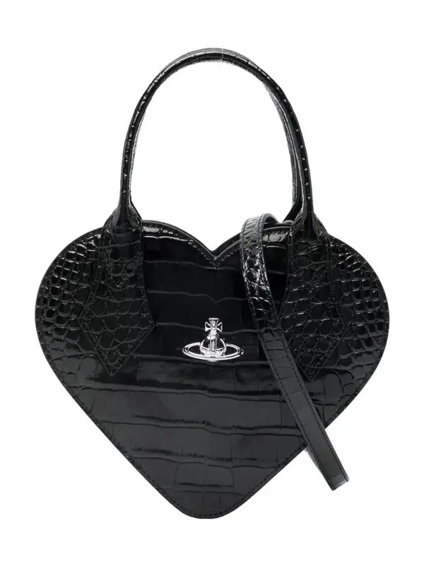 VIVIENNE WESTWOOD Josephine Heart Embossed Tote - Black