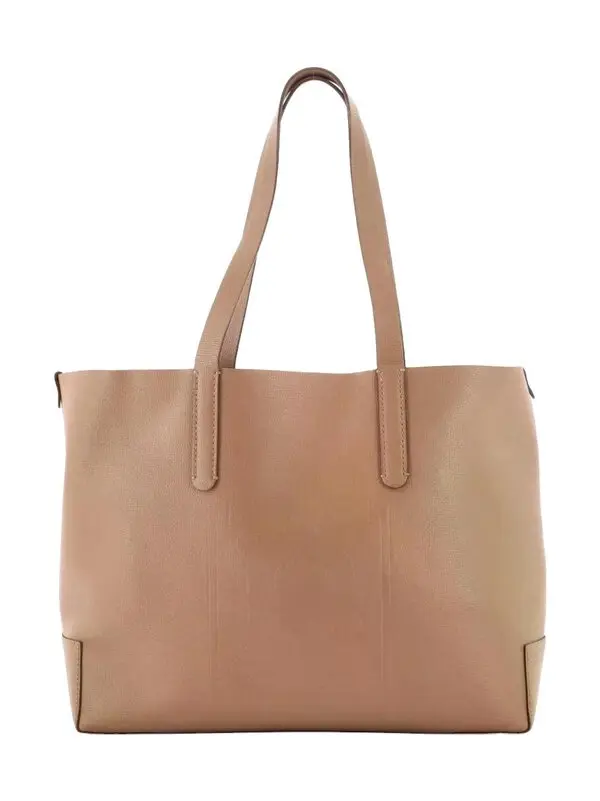 Burberry Tb Logo Leather Medium Tote Bag - Neutrals