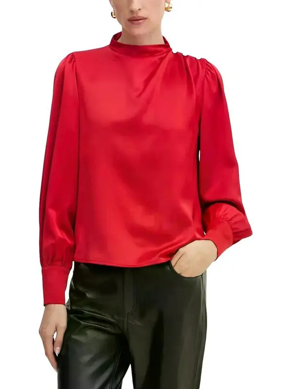 FRACOMINA Button High-neck Top - Red