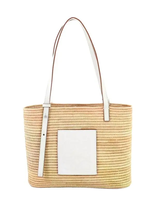 Loewe Square Basket Raffia Small Tote Bag - Neutrals